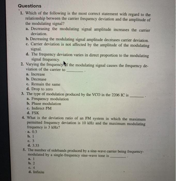Solved Questions 1. Which of the following is the most | Chegg.com