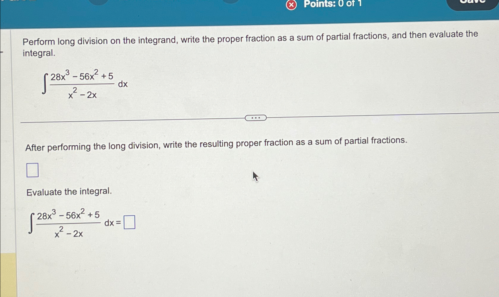Solved Perform long division on the integrand, write the | Chegg.com