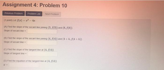 Solved Assignment 4: Problem 10 Previous Problem Problem | Chegg.com Solved Assignment 4: Problem 10 Previous Problem Problem | Chegg.com