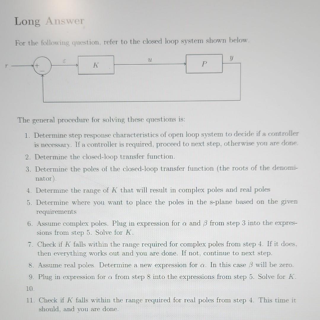 Solved For the following question, refer to the closed loop | Chegg.com