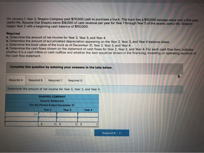 Solved On January 1 Year 2 Shapiro Company Paid 70 000 Chegg