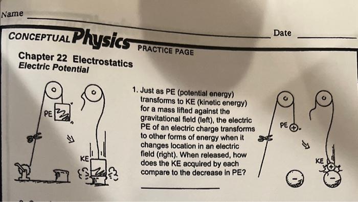 Solved Chapter 22 Electrostatics Electric Potential 1. Just | Chegg.com