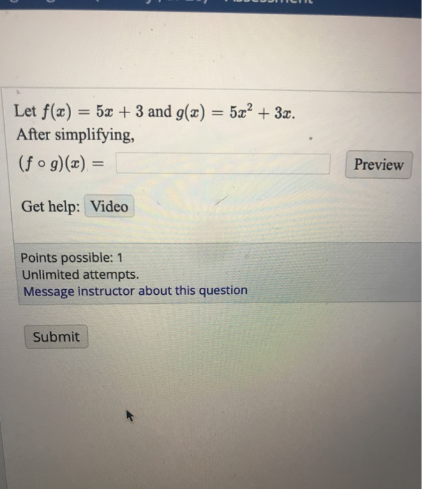 Solved 5x2 + 3x. Let f(x) = = 5x + 3 and g(x) After | Chegg.com