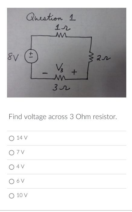 Solved Find voltage across 3 Ohm resistor. | Chegg.com