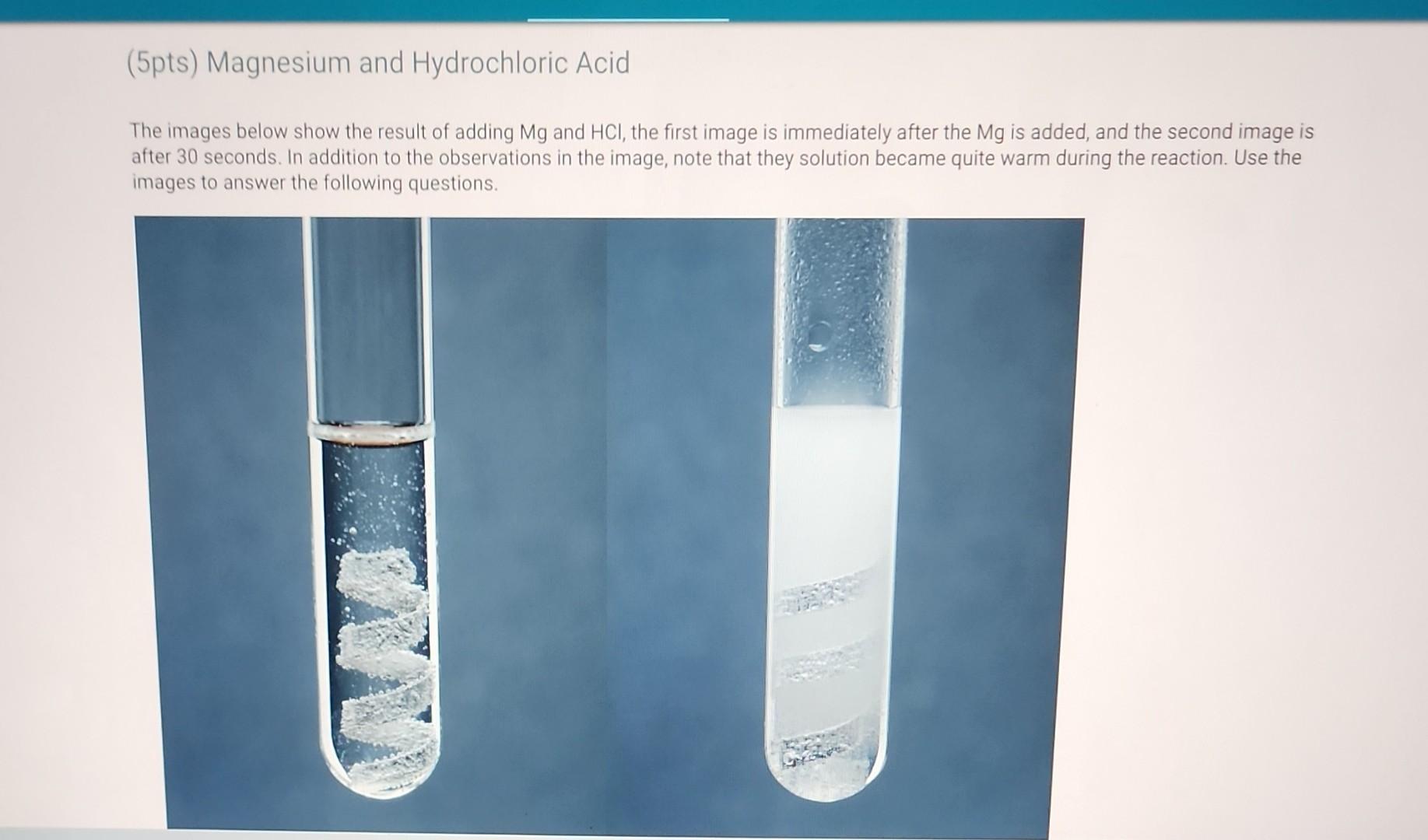 Solved (5pts) Magnesium and Oxygen The video below shows the | Chegg.com