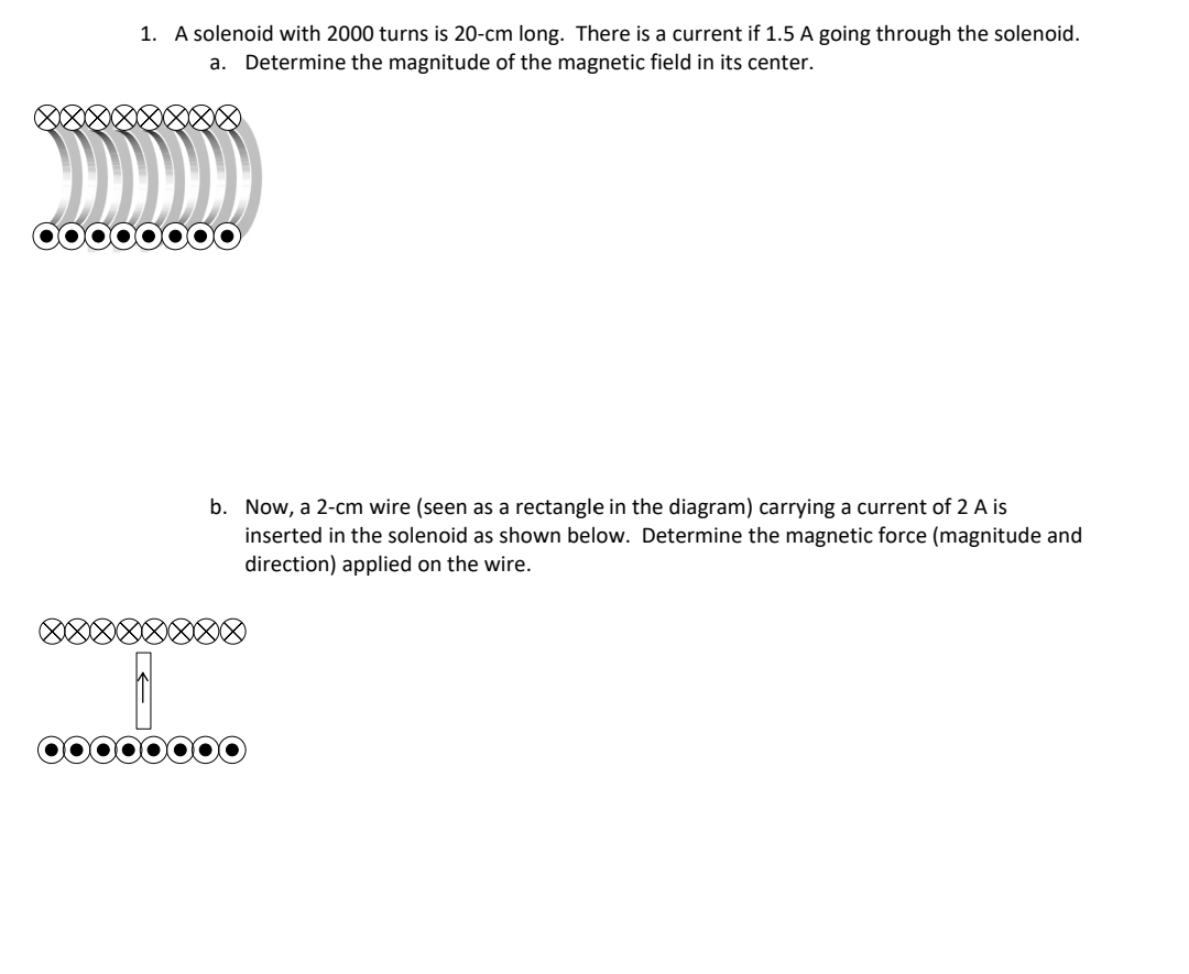 Solved (Need help with part b) ﻿A solenoid with 2000 ﻿turns | Chegg.com