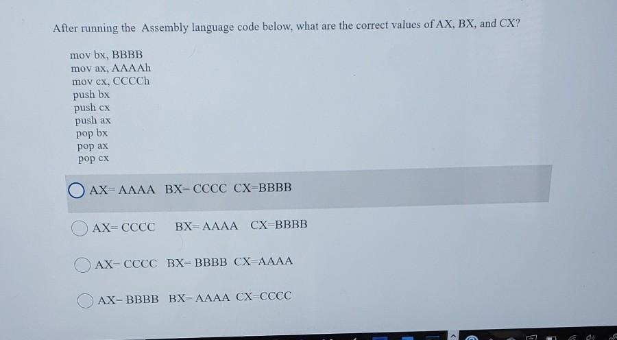 Question 1 (10 points) The Stack Pointer ESP=1234 | Chegg.com