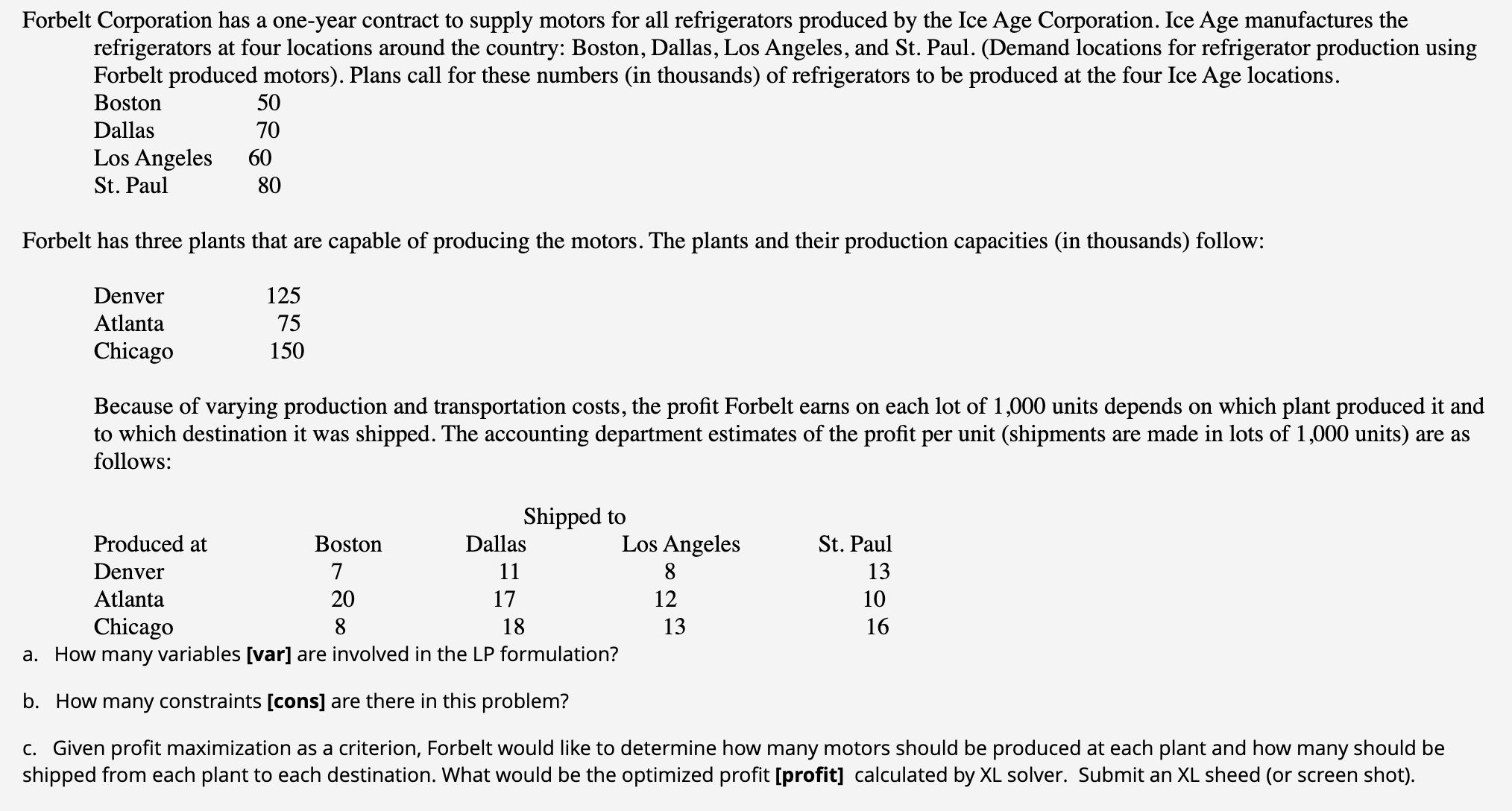 Solved Please explain how to do this with excel solver. I | Chegg.com