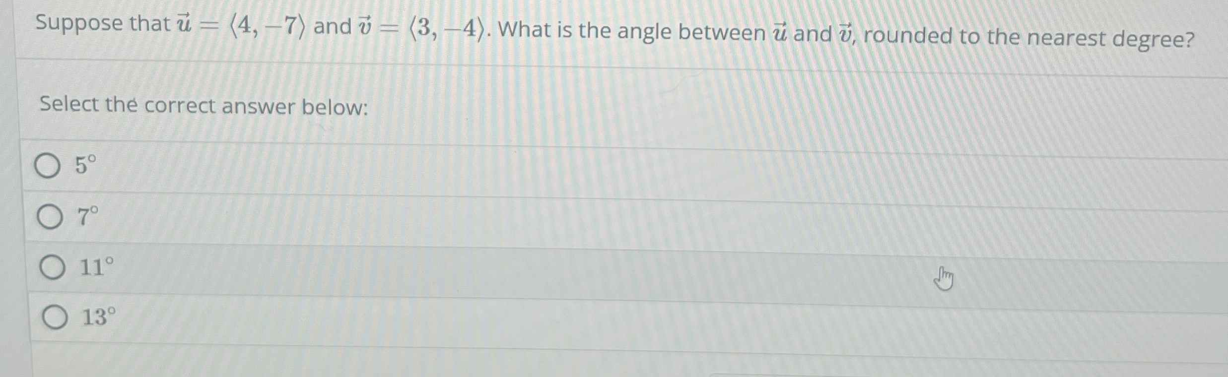 Solved Suppose that vec(u)=(:4,-7:) ﻿and vec(v)=(:3,-4:). | Chegg.com