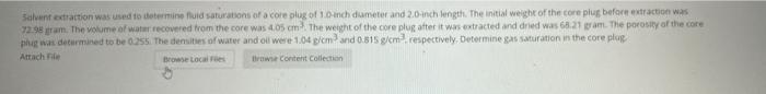 Solved Salvent extraction was used to determine fluid | Chegg.com