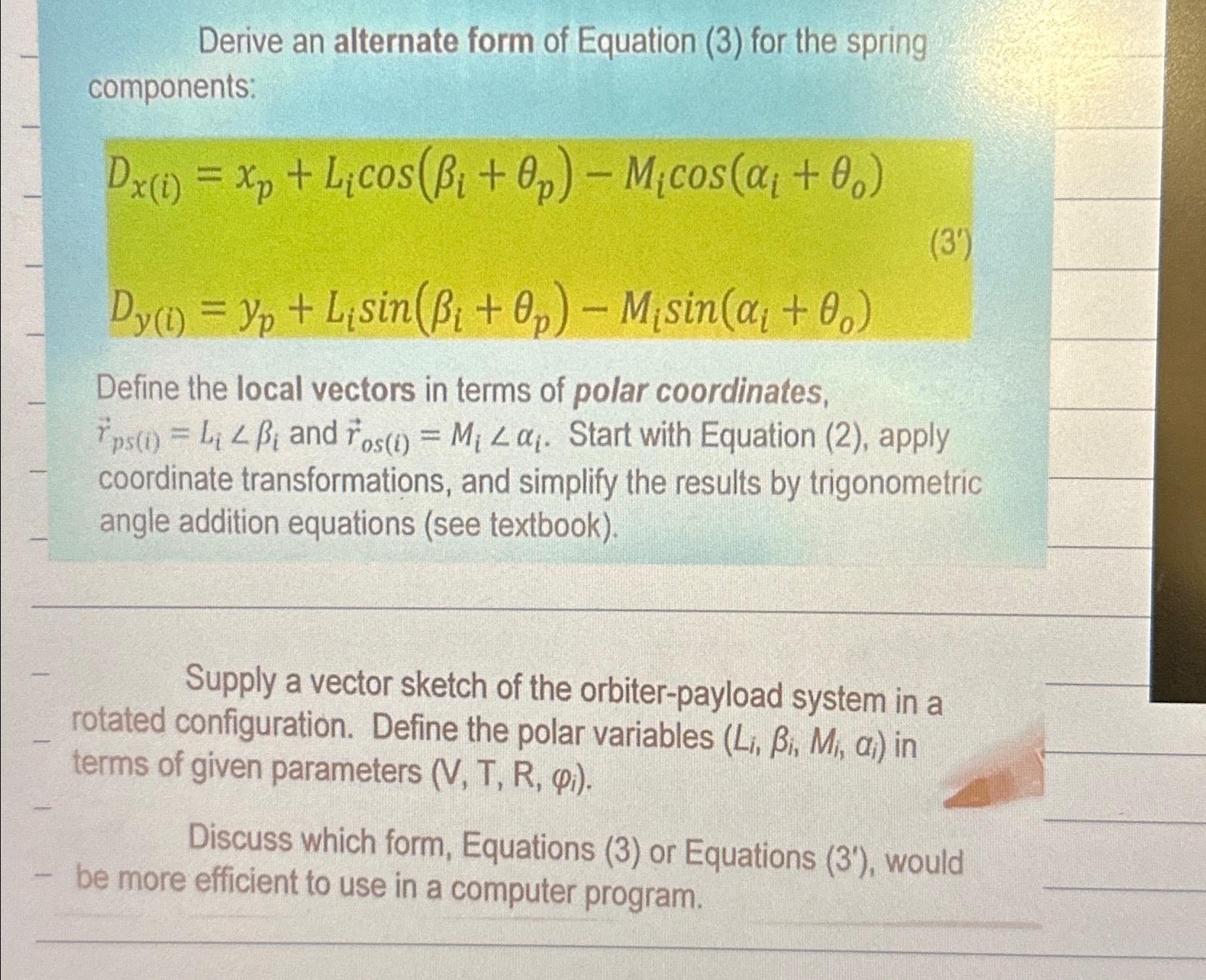 Solved Derive an alternate form of Equation (3) ﻿for the | Chegg.com