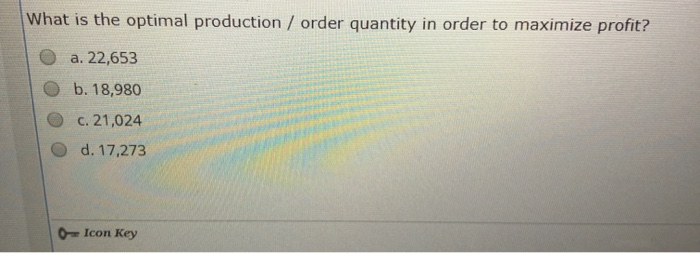 What is the optimal production / order quantity in | Chegg.com