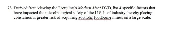 Solved 78. Derived from viewing the Frontline’s Modern Meat | Chegg.com