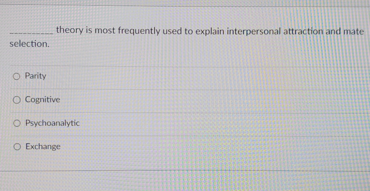 Solved theory is most frequently used to explain | Chegg.com