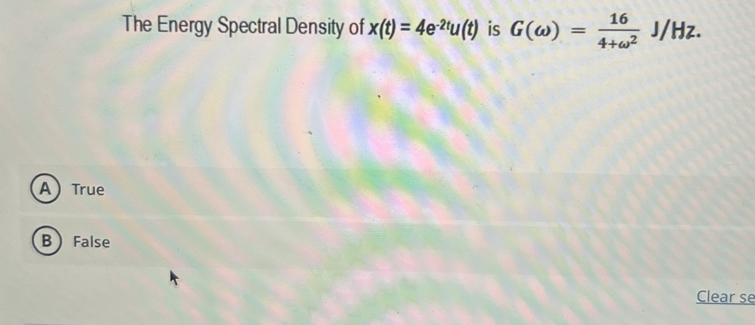 Solved The Energy Spectral Density Of X T 4e 2tu T ﻿is