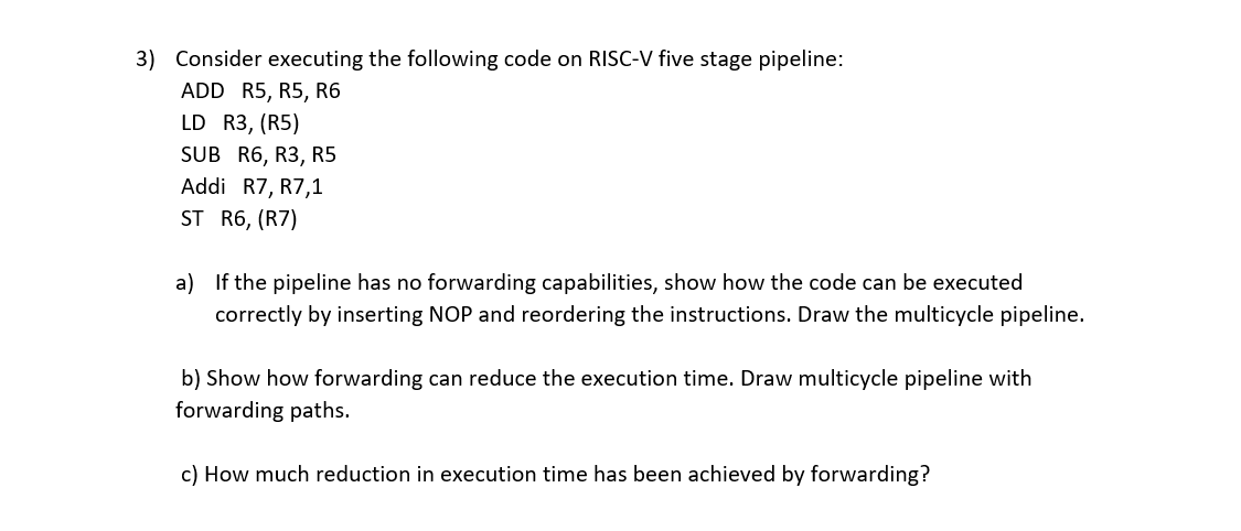 Consider executing the following code on RISC-V five | Chegg.com