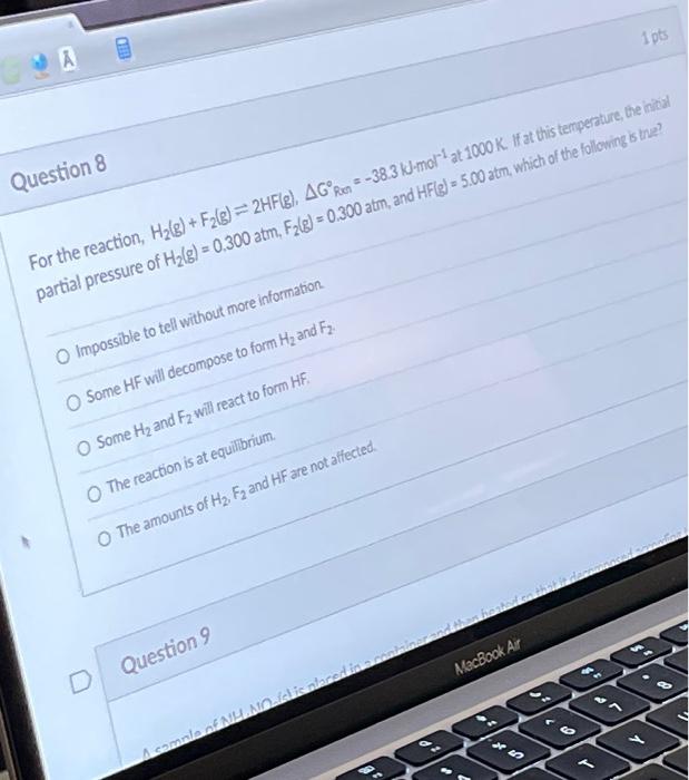 Solved Some HF will decompose to form H2 and F2 some H2 and | Chegg.com