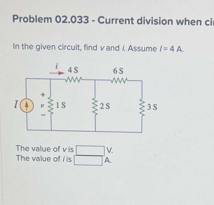 Solved Problem 02.033 - Current division when ci In the | Chegg.com