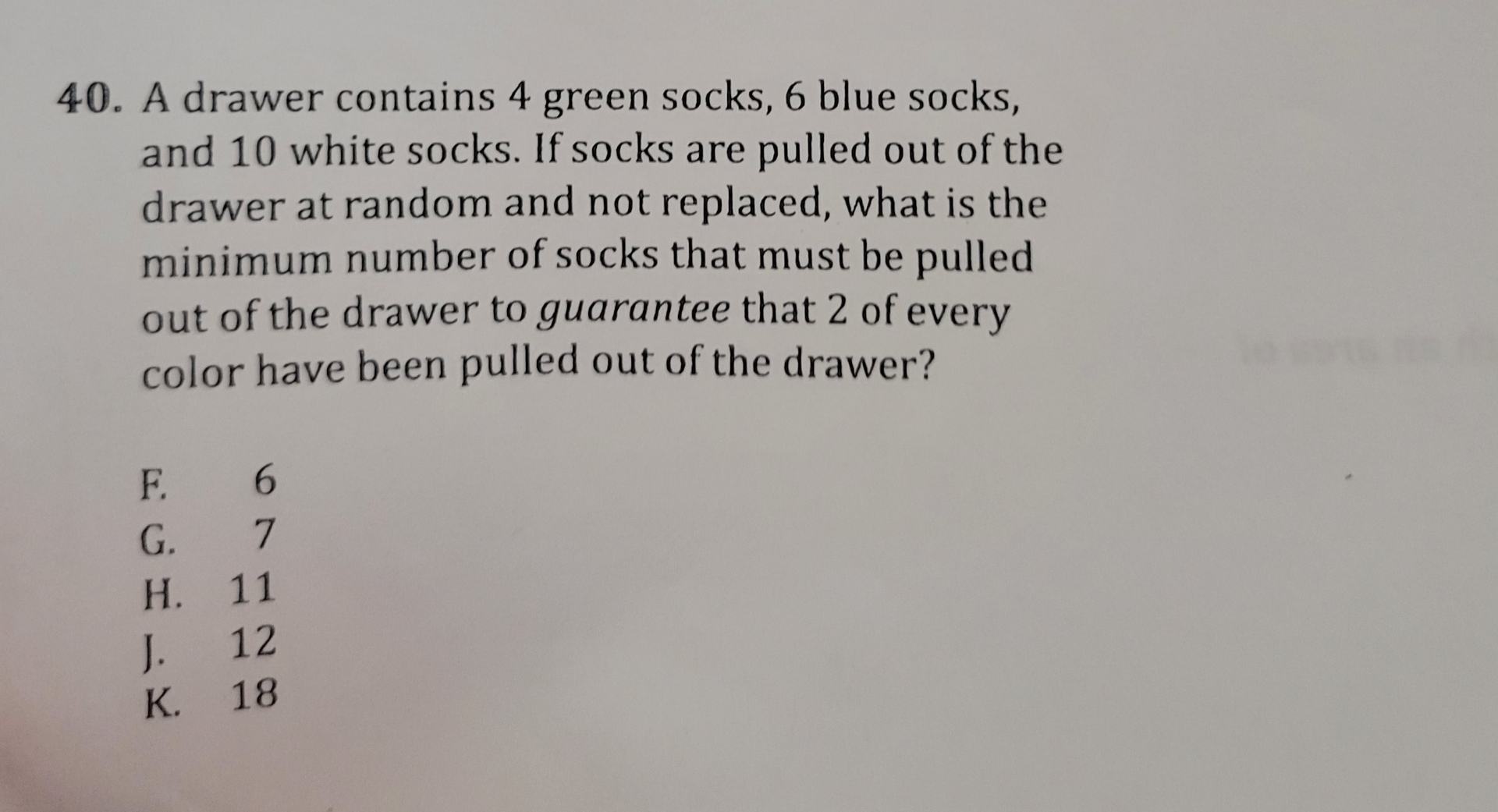 Solved A drawer contains 4 ﻿green socks, 6 ﻿blue socks, and | Chegg.com