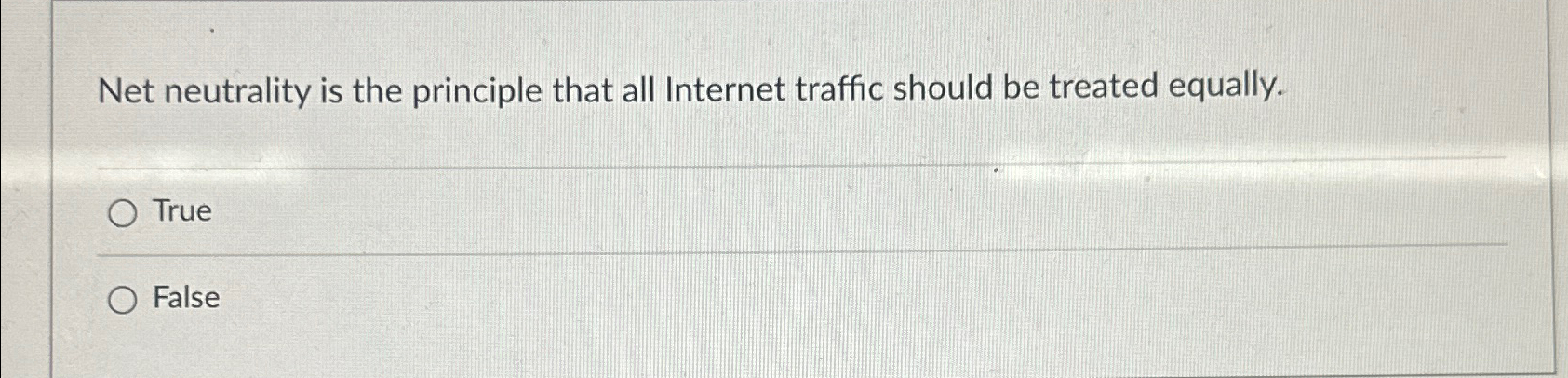 Solved Net neutrality is the principle that all Internet | Chegg.com
