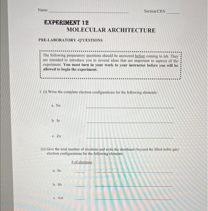 Solved The following preparatory questions should be | Chegg.com