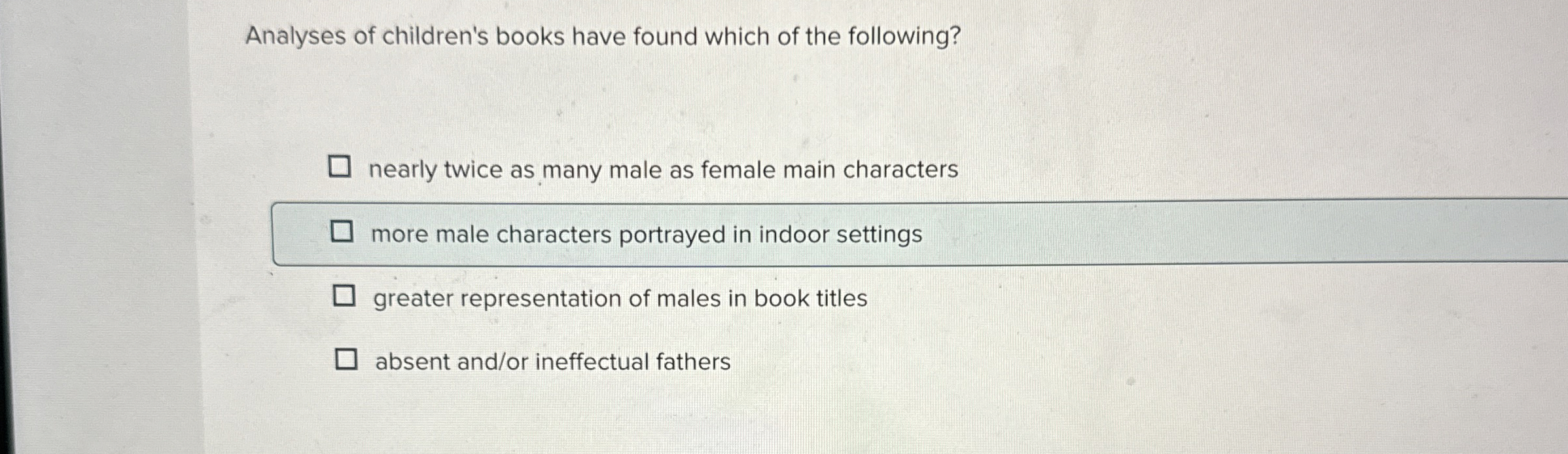 Solved Analyses of children's books have found which of the | Chegg.com