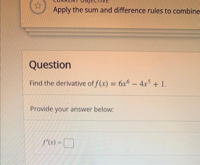 Solved Apply the sum and difference rules to combine | Chegg.com