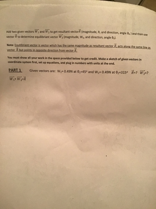 Solved Add two given vectors W, and W2 to get resultant | Chegg.com