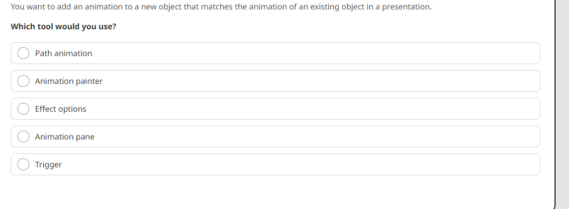 Solved You want to add an animation to a new object that | Chegg.com