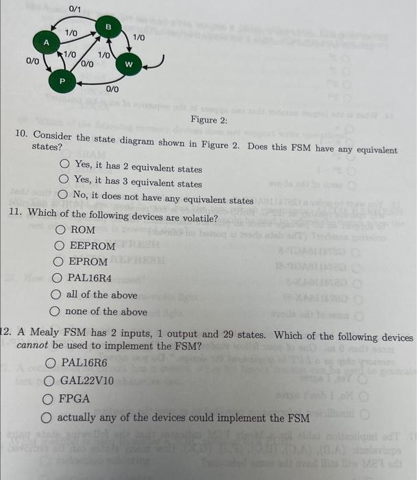 Solved 10. Consider the state diagram shown in Figure 2. | Chegg.com