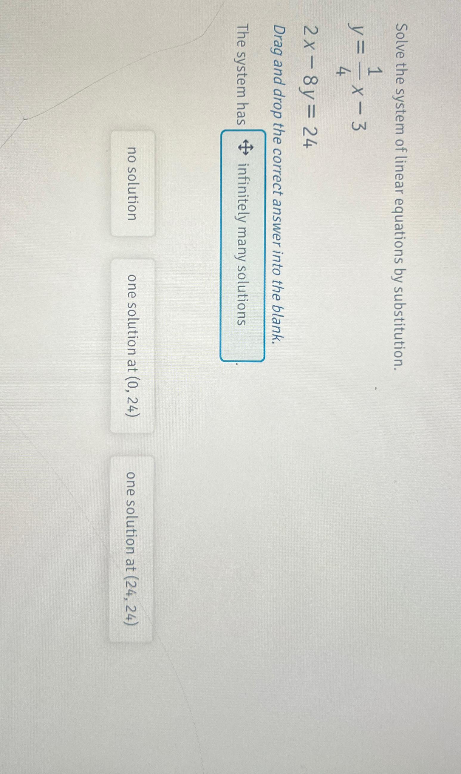Solved Solve the system of linear equations by | Chegg.com
