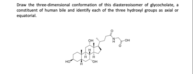 [Solved]: Draw the three-dimensional conformation of this di