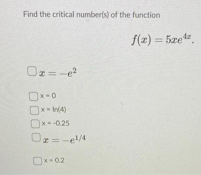 Solved Find the critical number(s) of the function | Chegg.com