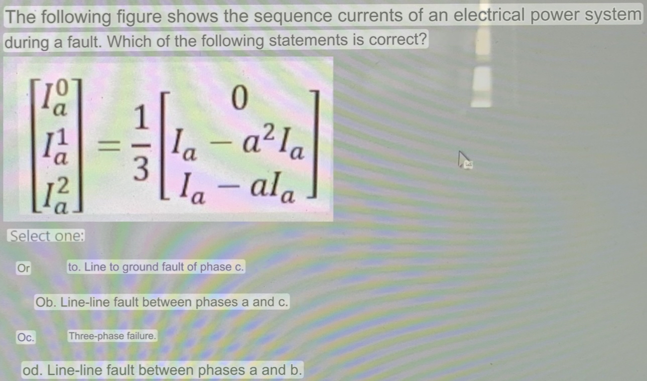 Solved The following figure shows the sequence currents of | Chegg.com