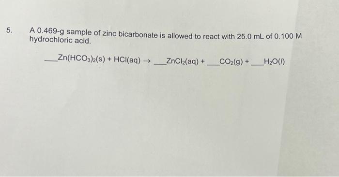 Solved for each limiting reactant conditions, balance the | Chegg.com