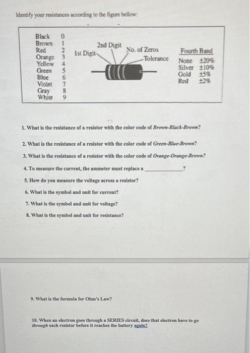 Solved Identify your resistances according to the figure | Chegg.com