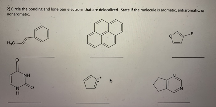 Solved 2) Circle the bonding and lone pair electrons that | Chegg.com