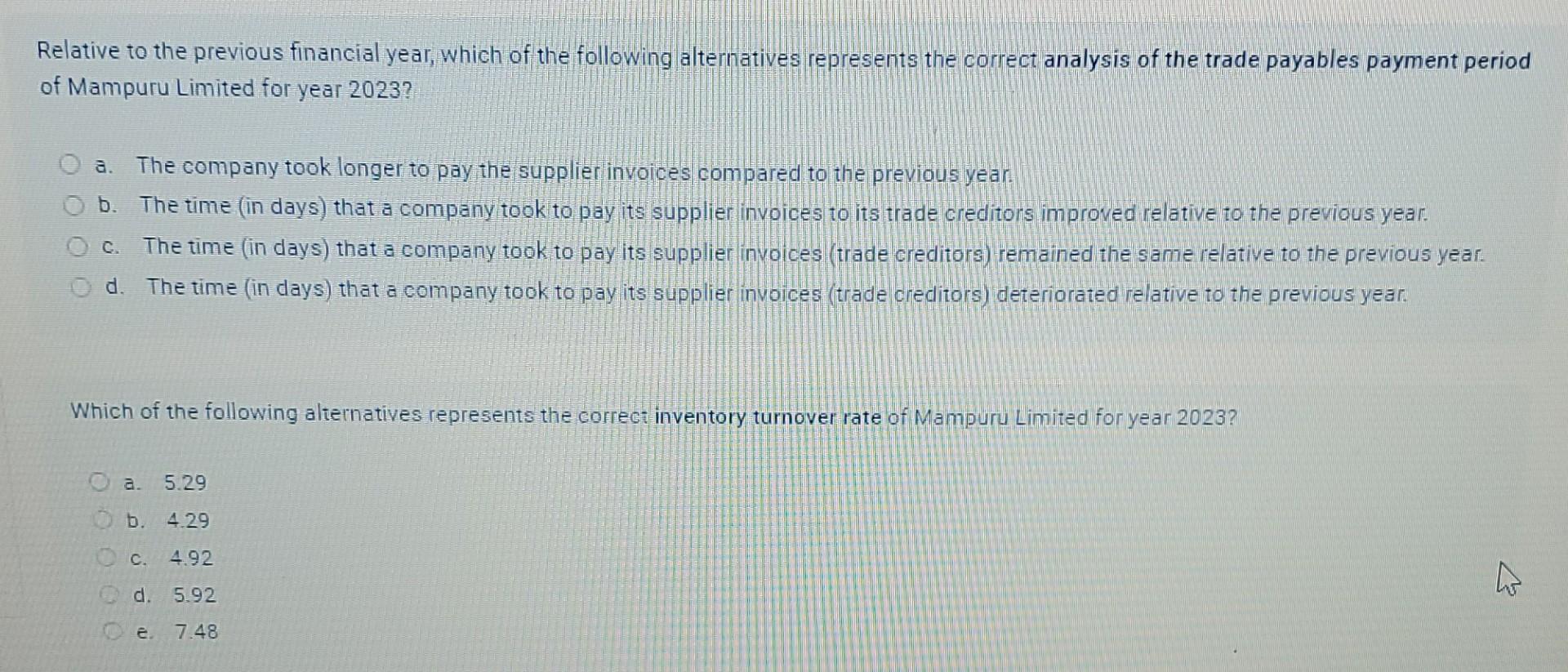Solved Which of the following alternatives represents the | Chegg.com