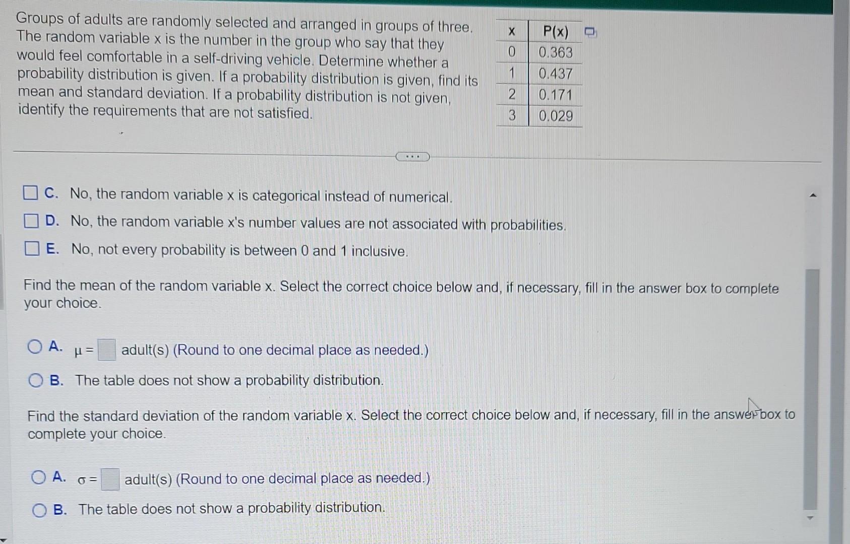 Solved Groups of adults are randomly selected and arranged | Chegg.com