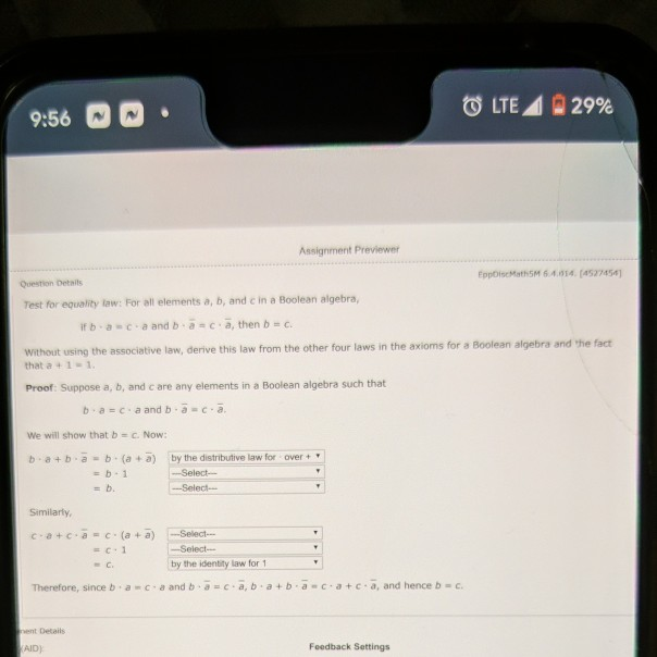 Solved LTE 29% 9:56 Assignment Previewer Question Details | Chegg.com