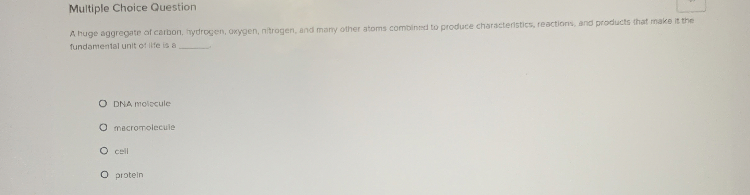 Solved Multiple Choice QuestionA huge aggregate of carbon, | Chegg.com