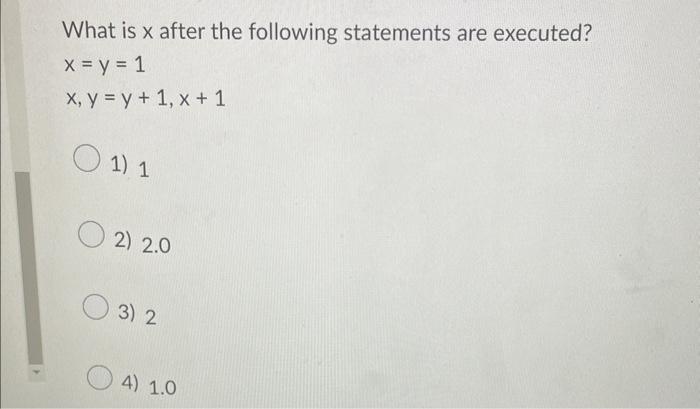 Solved What is x after the following statements are | Chegg.com