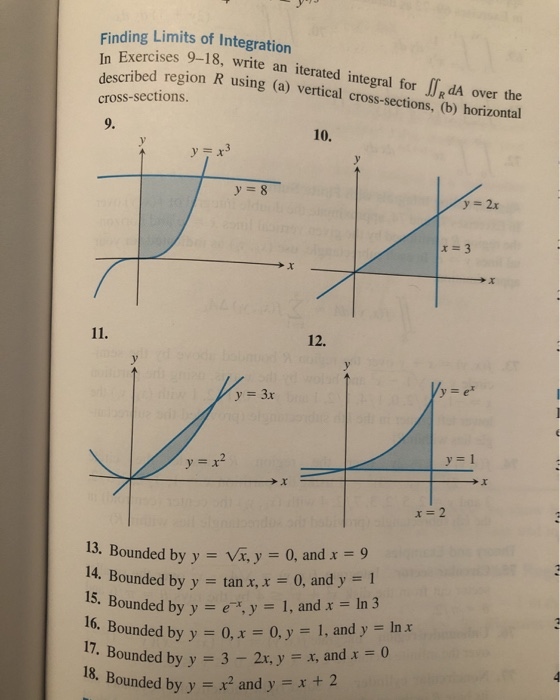 Solved " Finding Limits of Integration In Exercises 9-18. | Chegg.com