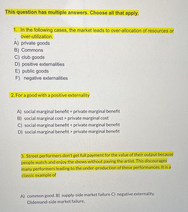 Solved This question has multiple answers. Choose all that | Chegg.com