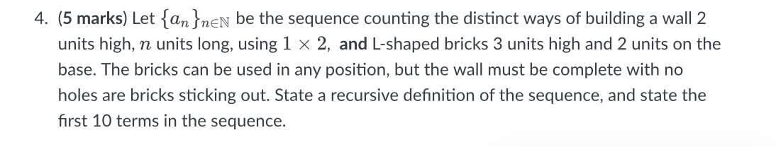 Solved by an EXPERT 4. (5 ﻿marks) ﻿Let \( \left\{a_{n}\right\}_{n \in | Chegg.com