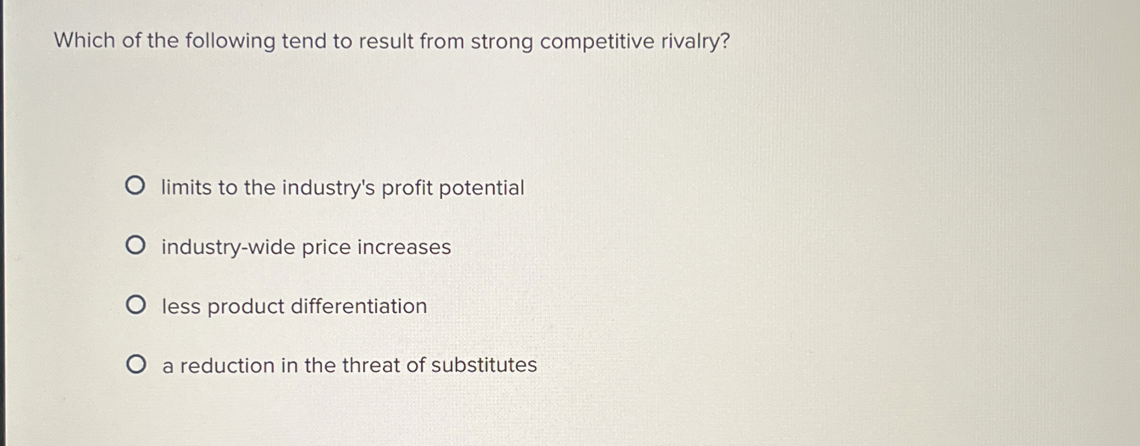 Solved Which of the following tend to result from strong | Chegg.com