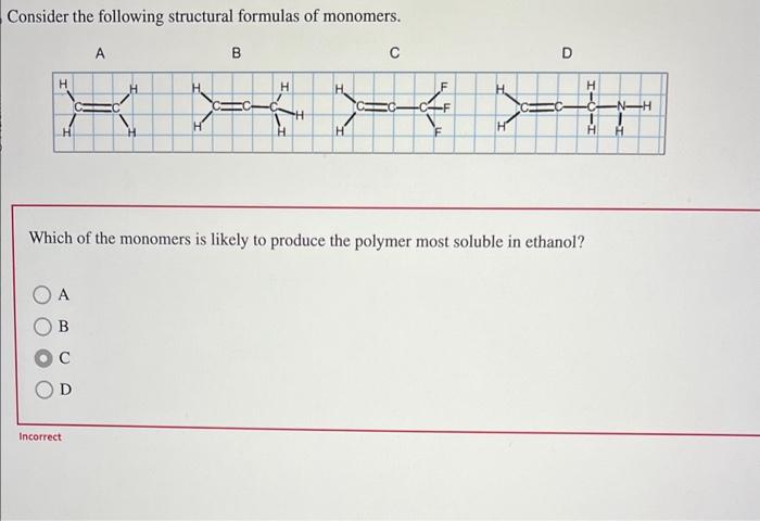Solved Consider the following structural formulas of | Chegg.com