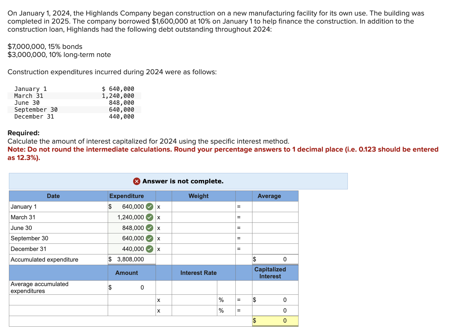 Solved On January 1, 2024, ﻿the Highlands Company began | Chegg.com