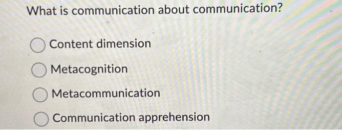 What is communication about communication? O Content | Chegg.com
