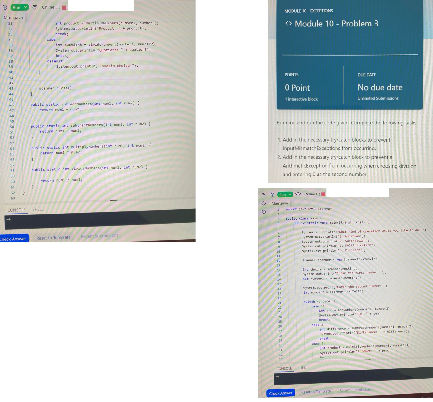 Solved I will upvote if code is correct, solves problems and | Chegg.com